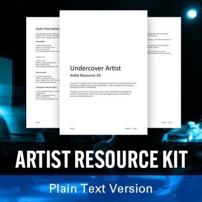 Artist Resources - Undercover Artist